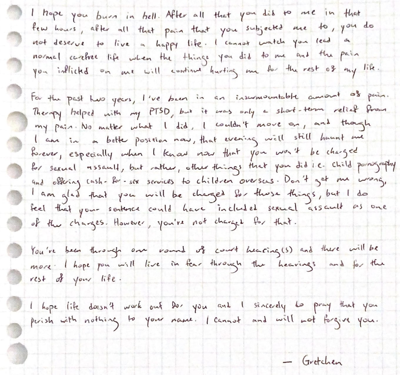 Sounds of Silence: Letters to Our Sexual Assault Perpetrator